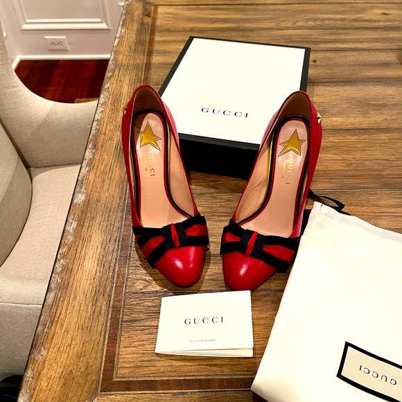 Gucci | Shoes | Authentic Gucci Heels 3 2 Inch Heel Scuffs Only On The ...